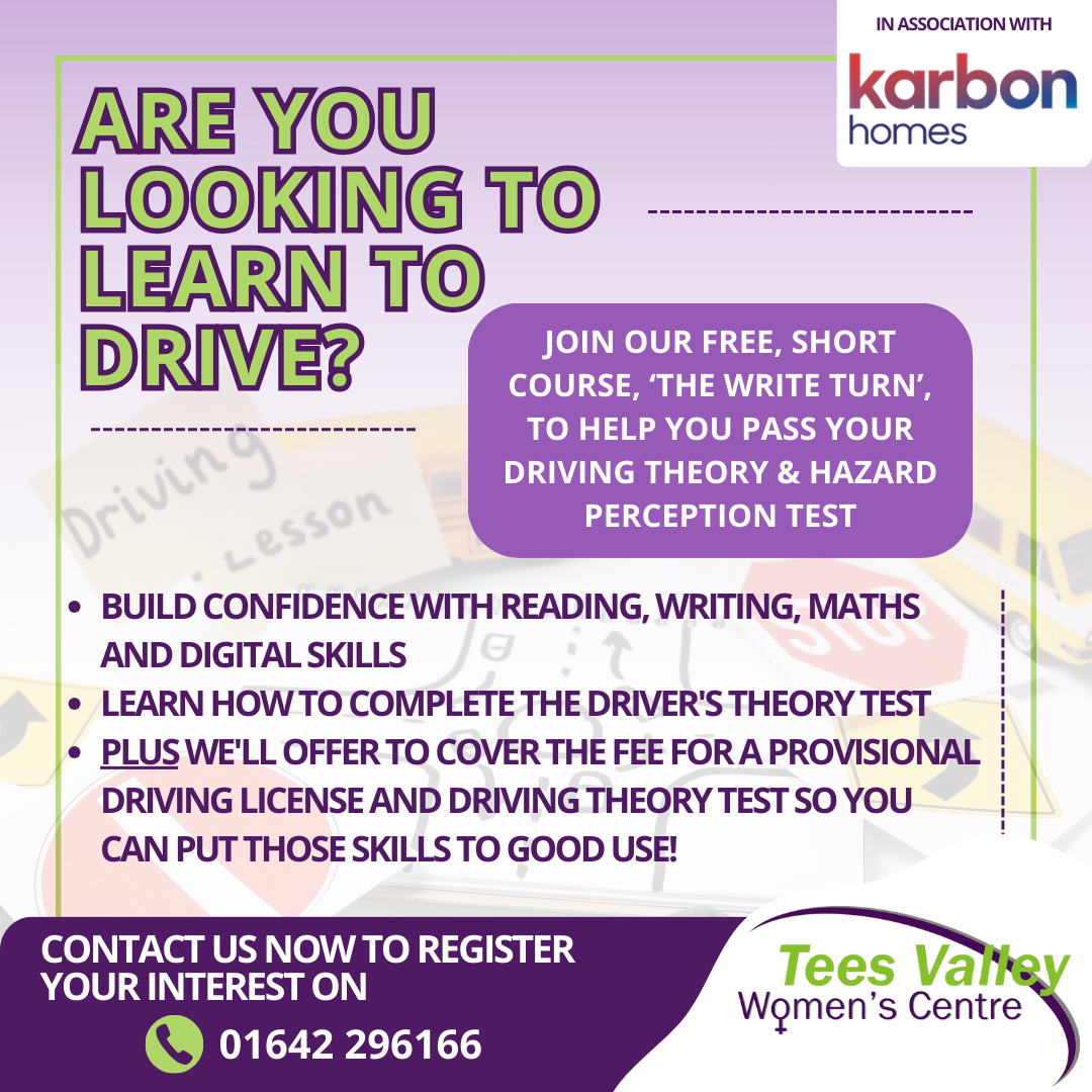 Write Turn - Driving Theory & Hazard Test - TBC - Tees Valley Women's ...